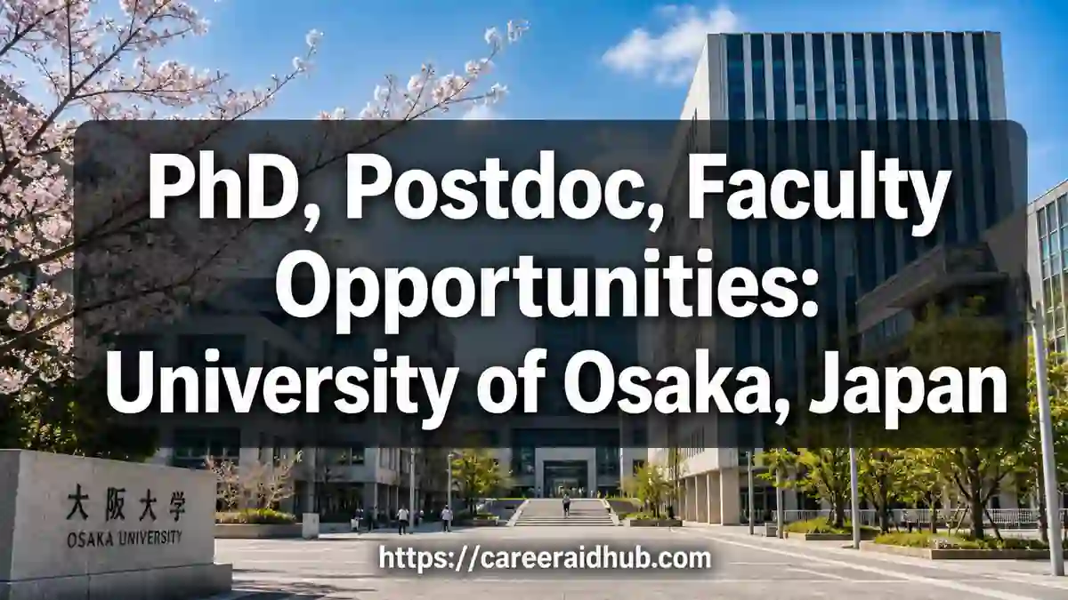 PhD, Postdoc, Faculty Opportunities: University of Osaka: Japan ...